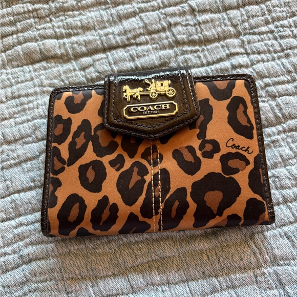 Coach | Bags | Coach Leopard Print Wallet Brown And Black | Poshmark